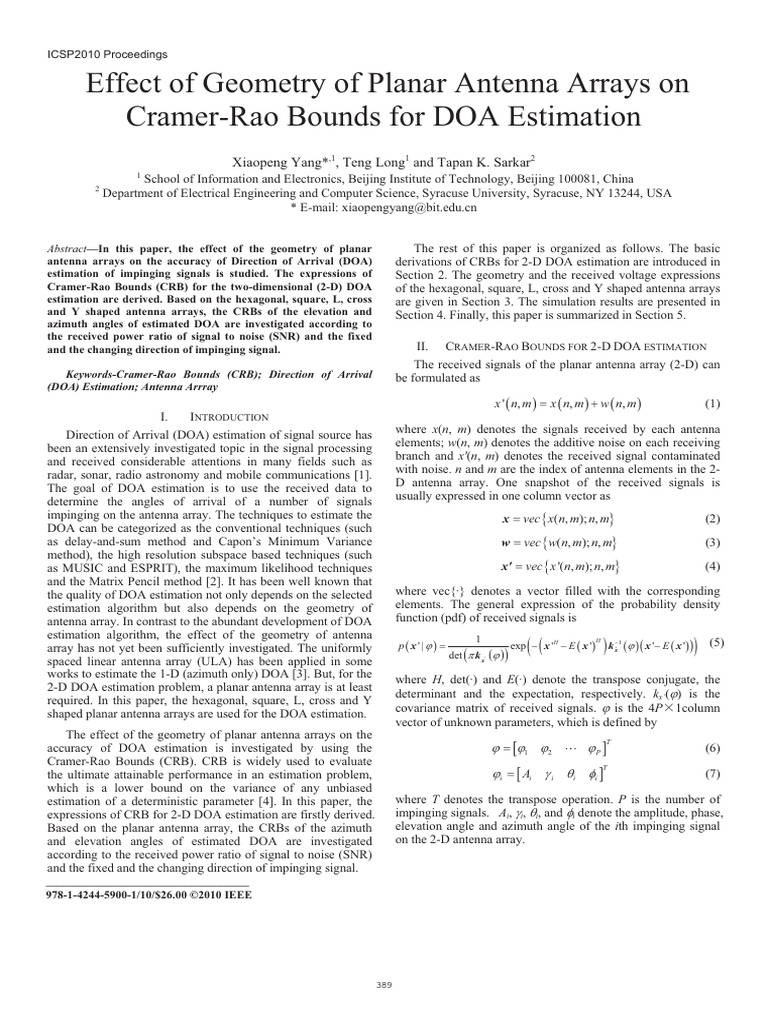 Yang 2010 | PDF | Antenna (Radio) | Matrix (Mathematics)