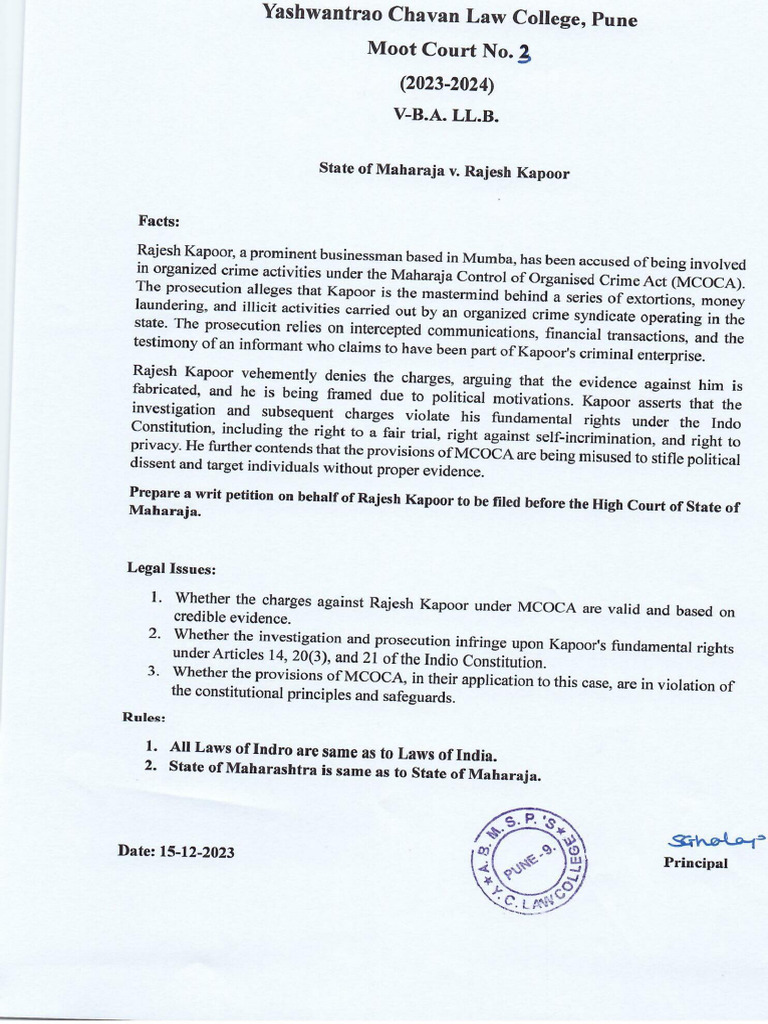 Scan - Moot Court Problem 3 | PDF