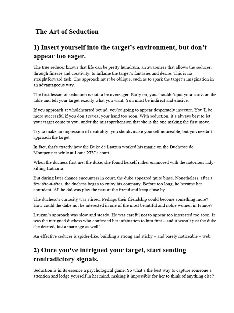 The Art of Seduction | PDF | Seduction