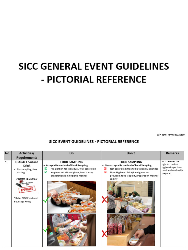 SICC Event Guidelines Overview | PDF | Drink | Cooking