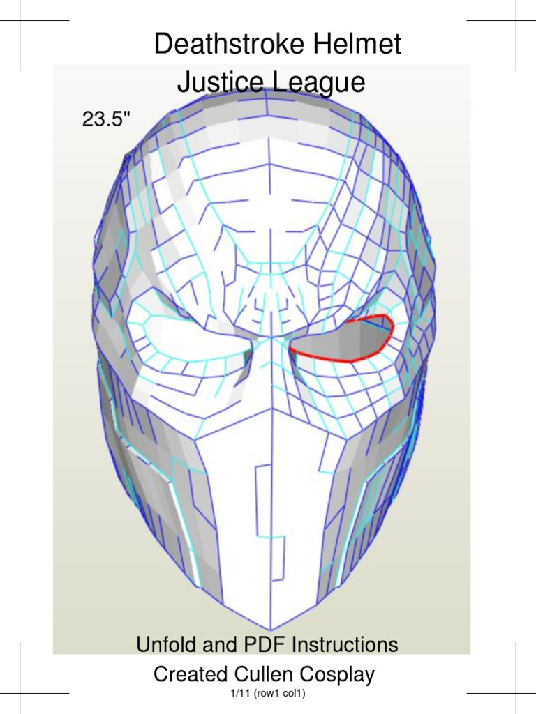Deathstroke Helmet Template Guide | PDF | Home & Garden