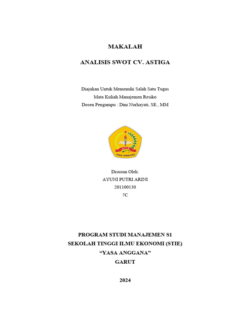 Analisis Swot CV Astiga | PDF