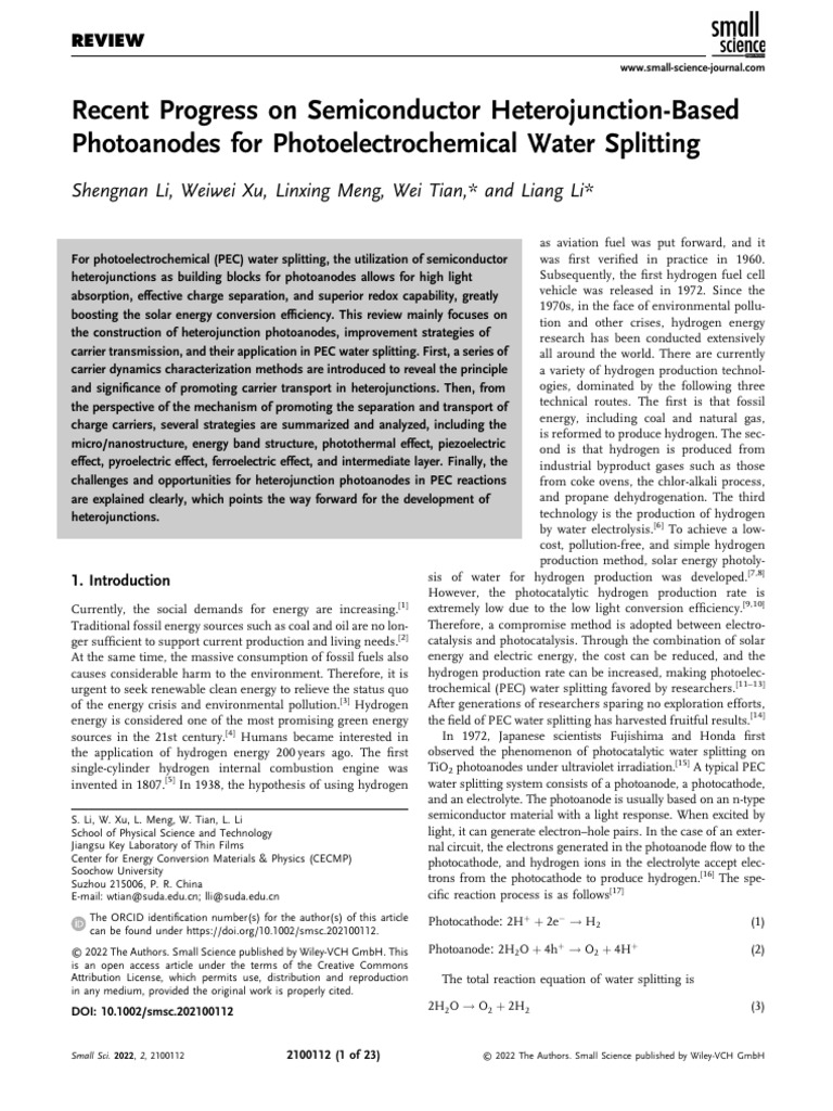 Small Science - 2022 - Li | PDF | Physical Sciences | Chemistry