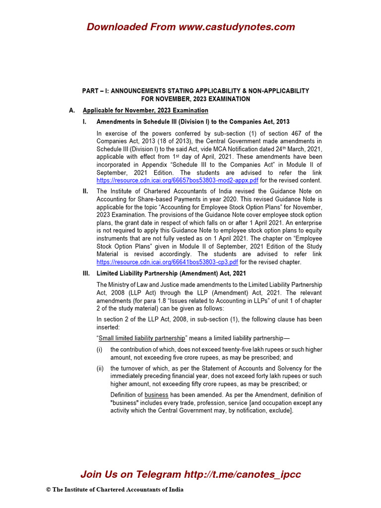 CA Inter Adv Accounts RTP Nov23 Castudynotes Com | PDF | Equity ...