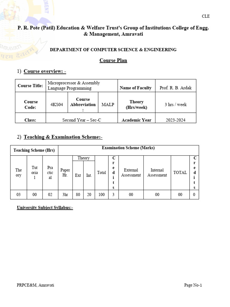 Teaching Plan & Executed Plan Sec A | PDF | Control Flow | Internet Of ...