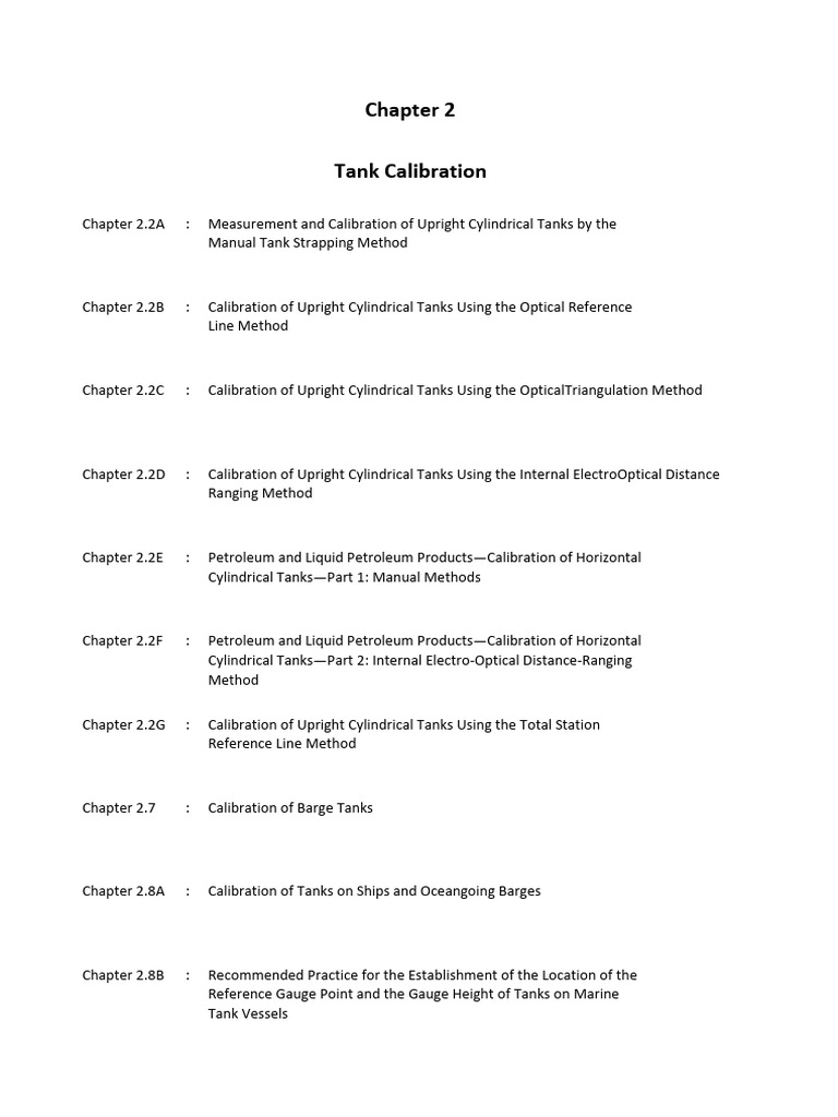 Chapter 2 Tank Calibration | PDF