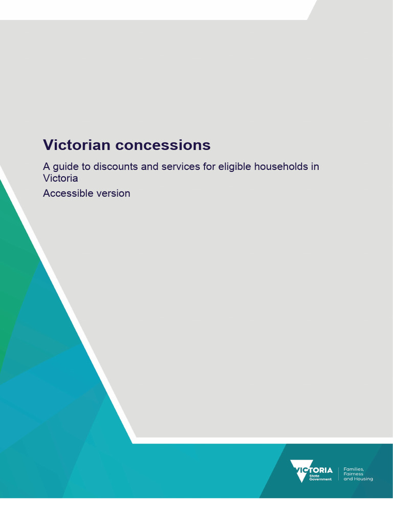 Victorian Concessions Guide to Discounts and Services - Accessible 2022 ...