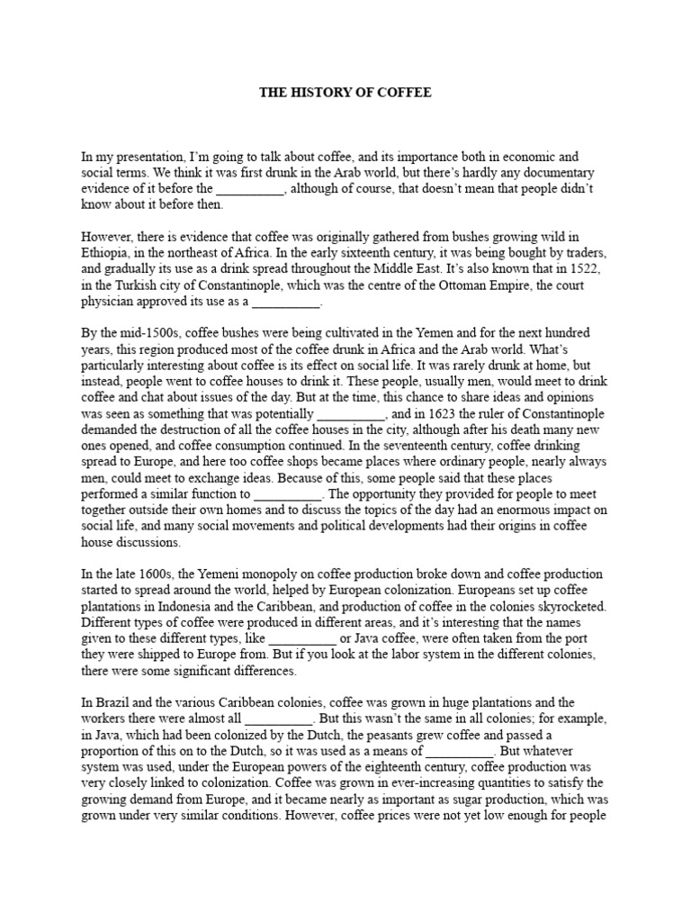 The History of Coffee | PDF | Coffee | Drink