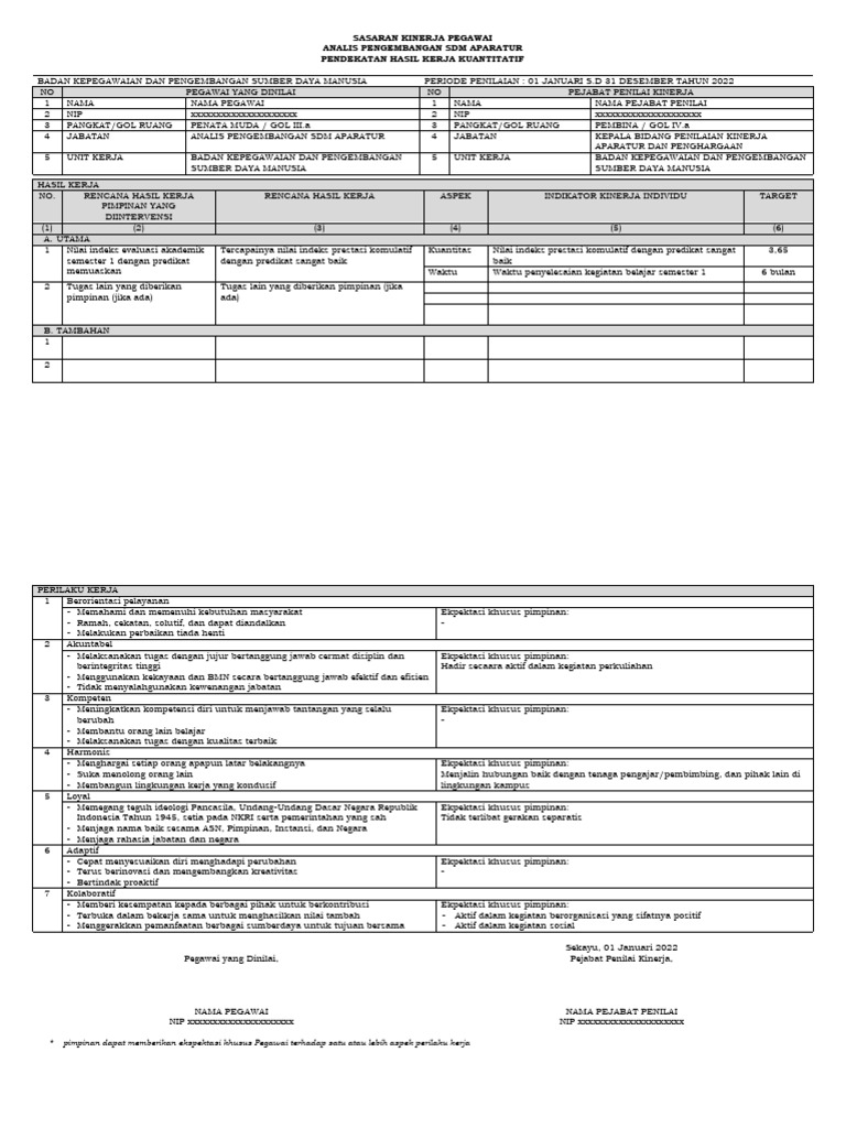 Format SKP Tubel | PDF