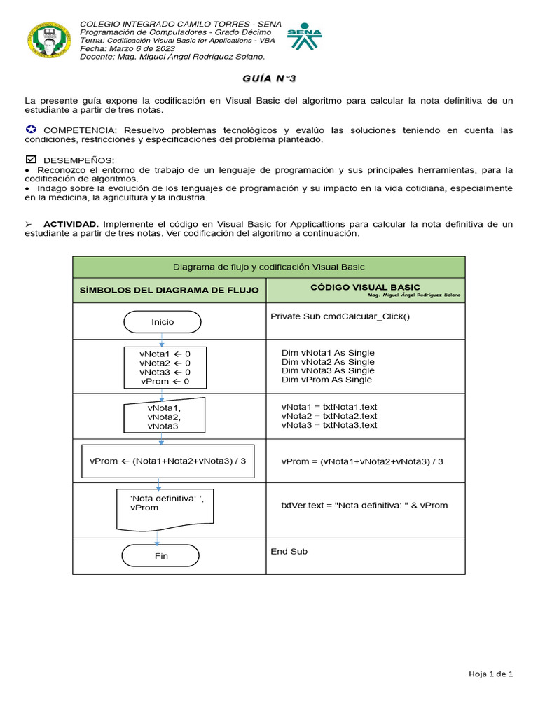 P10 G03 Codigo VBA New1 | PDF | Básico | Algoritmos