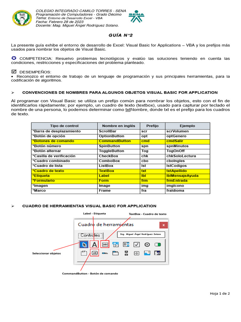 P10 G02 Entorno VBA New1 | PDF | Microsoft Excel | Visual Basic para Aplicaciones