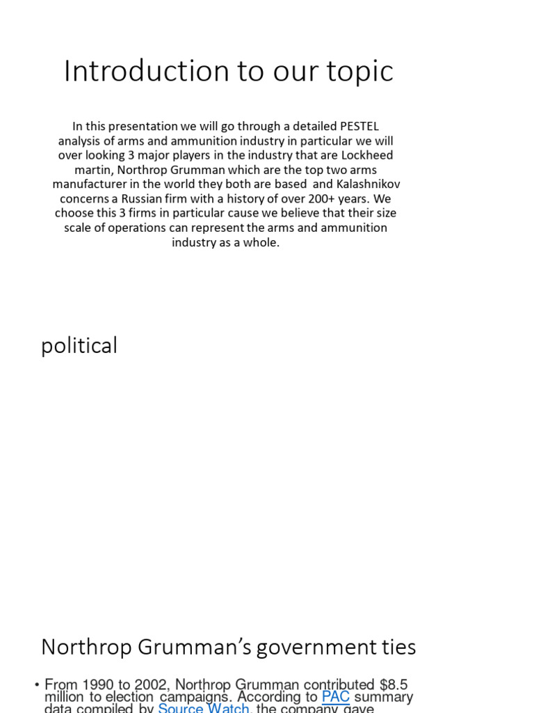 Business Enviroment Presentation | PDF | Lockheed Martin | Northrop Grumman