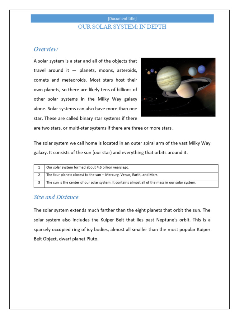 OUR SOLAR SYSTEM | PDF | Solar System | Planets