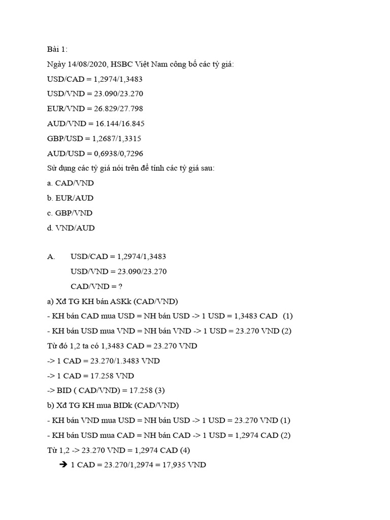 BTVN TIỀN TỆ | PDF