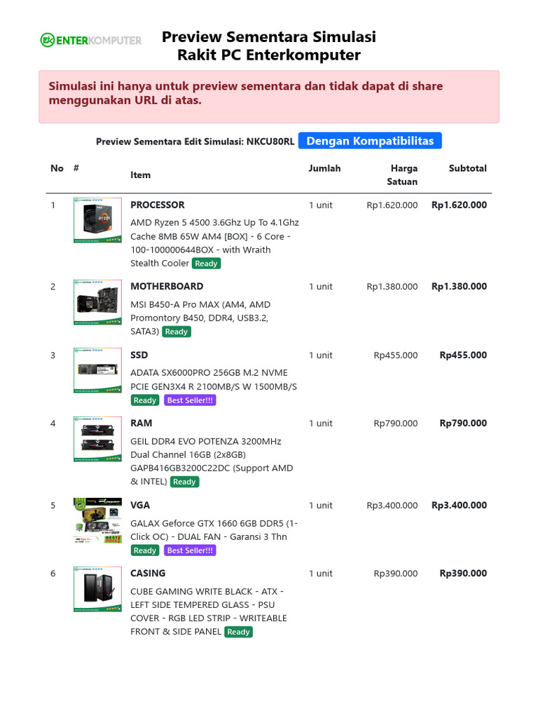 Local Preview (Sementara) Simulasi Enterkomputer Jual Beli Online Komputer, Rakit PC, Termurah ...