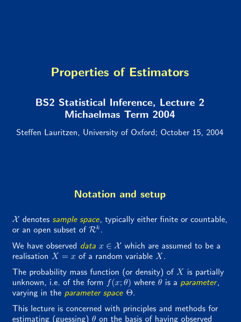 Estimator Properties | PDF | Estimator | Bias Of An Estimator