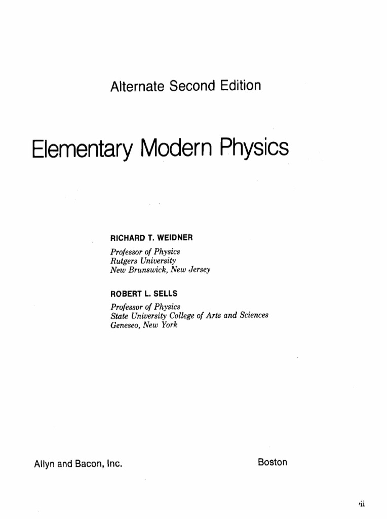 Richard T. Weidner and Robert L. Sells - Elementary Modern Physics-Allyn & Bacon Inc.,U.S (1980 ...