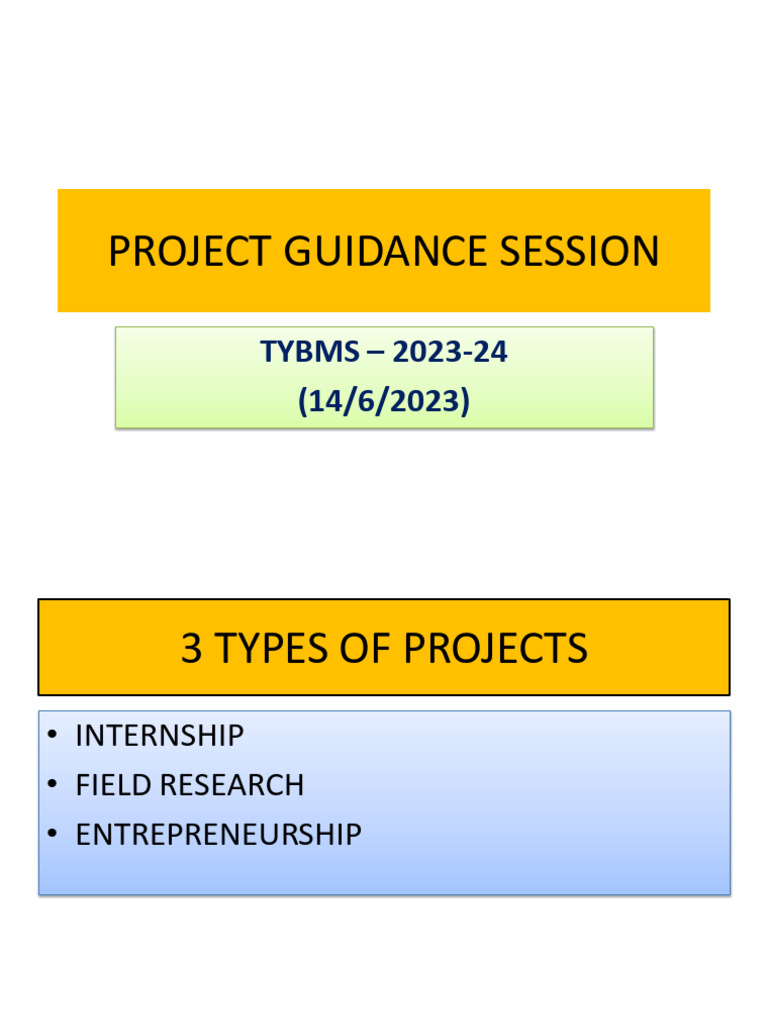 PROJECT GUIDANCE LECTURE | PDF | Business | Methodology PROJECT GUIDANCE LECTURE | PDF | Business | Methodology