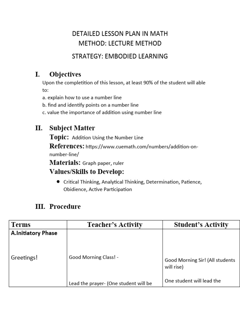 Detailed Lesson Plan in Math | PDF