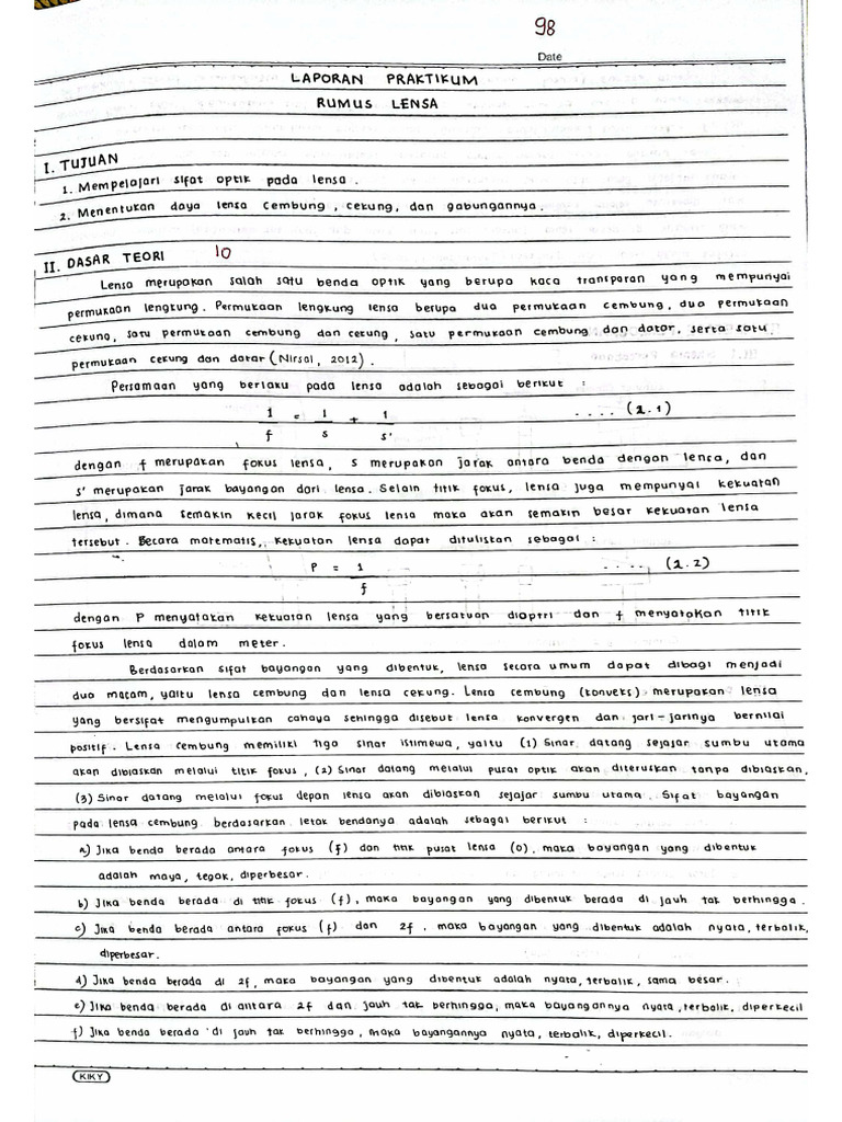 Rumus Lensa - Rahma Ayu | PDF