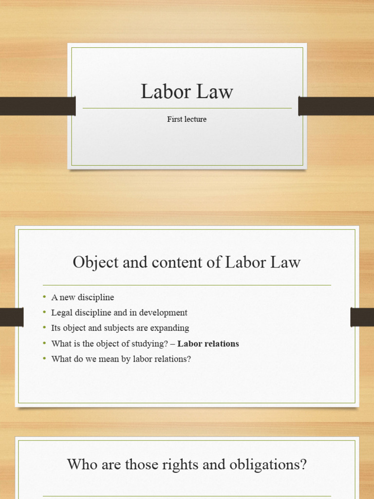 1st Lecture Labor Law | PDF | Social Science