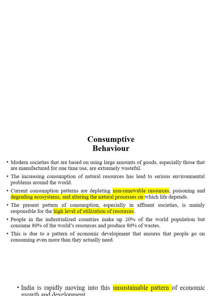 COnsumptive Behavior | PDF | Consumerism | Waste Management