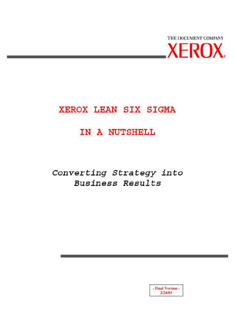 Xerox Lean Six Sigma Overview | PDF