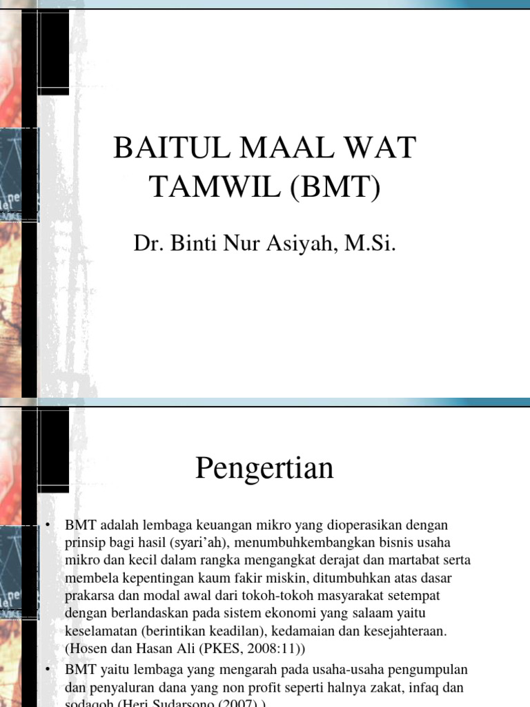 Baitul Maal Wat Tamwil (BMT) | PDF