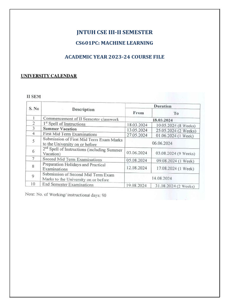 ML session plan-2023-24 | PDF | Engineering | Machine Learning