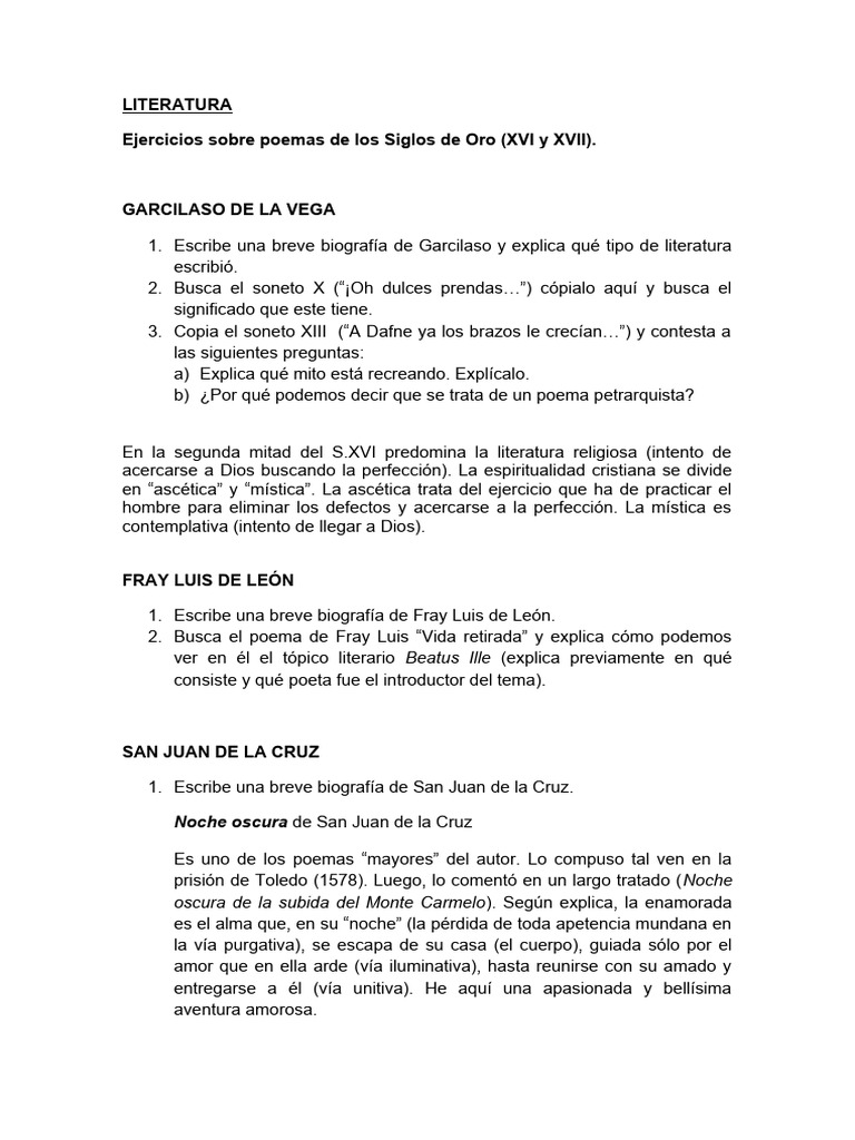 Poemas de Los Siglos de Oro | PDF