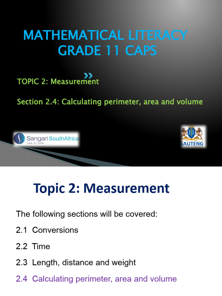 Grade 11 Measurement: Area, Volume, Perimeter | PDF | Area | Volume