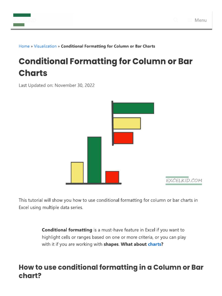 Conditional Formatting For Column or Bar Charts | PDF