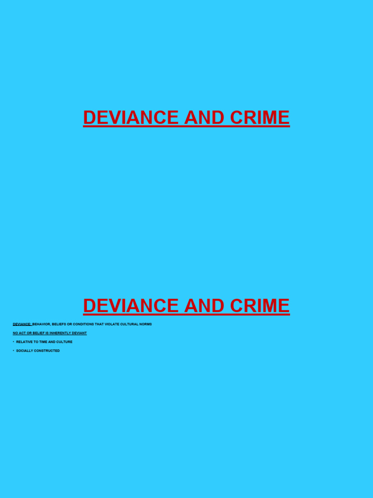 Understanding Deviance and Crime | PDF | Deviance (Sociology) | Crime ...