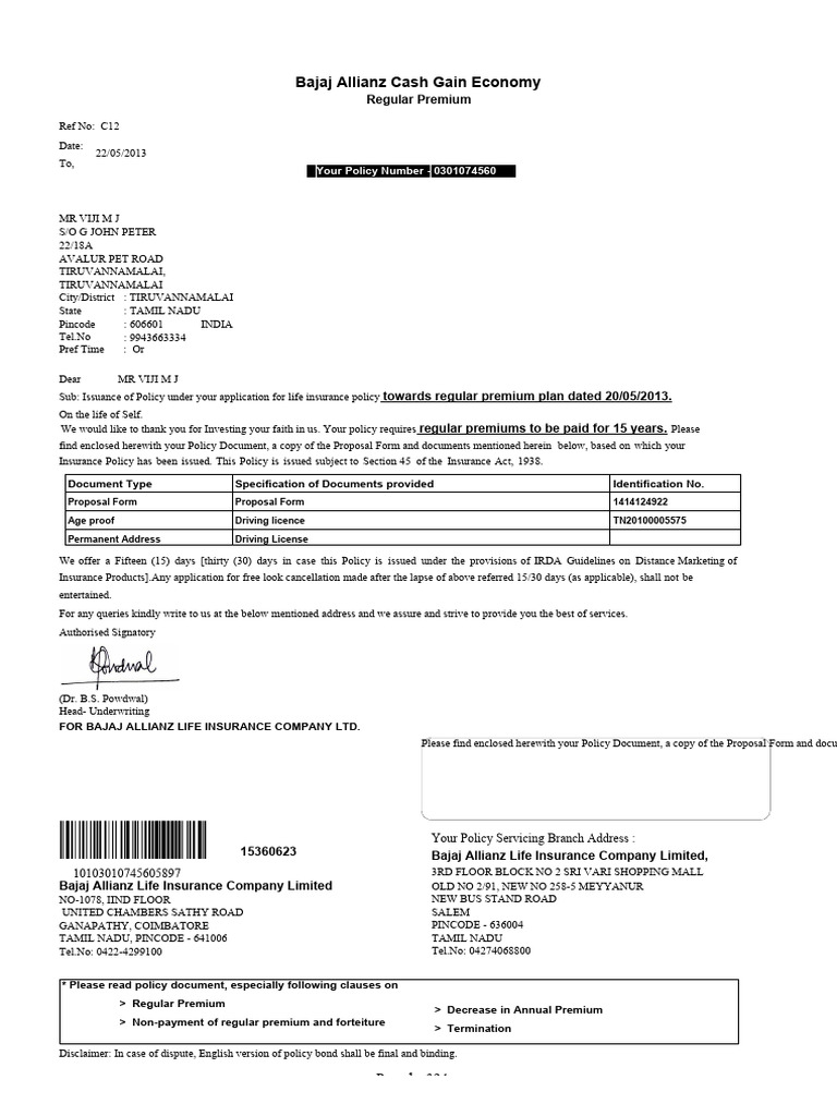 ePolicy Bond | PDF | Life Insurance | Insurance