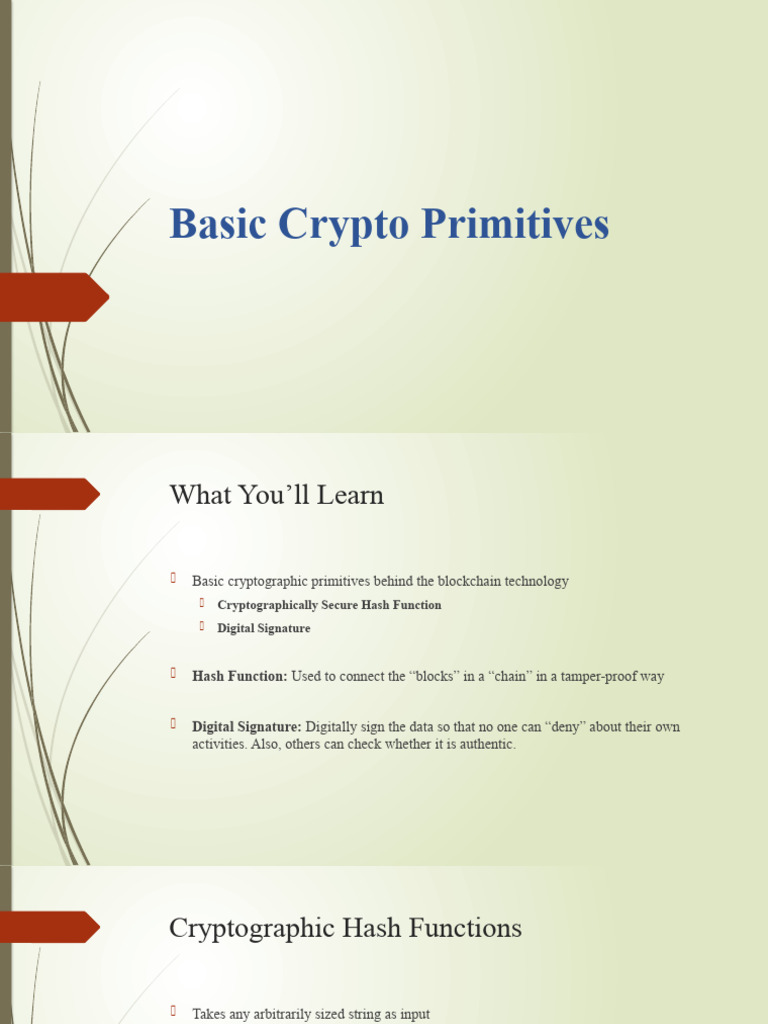 Basic Crypto Primitives | PDF | Key (Cryptography) | Public Key Cryptography