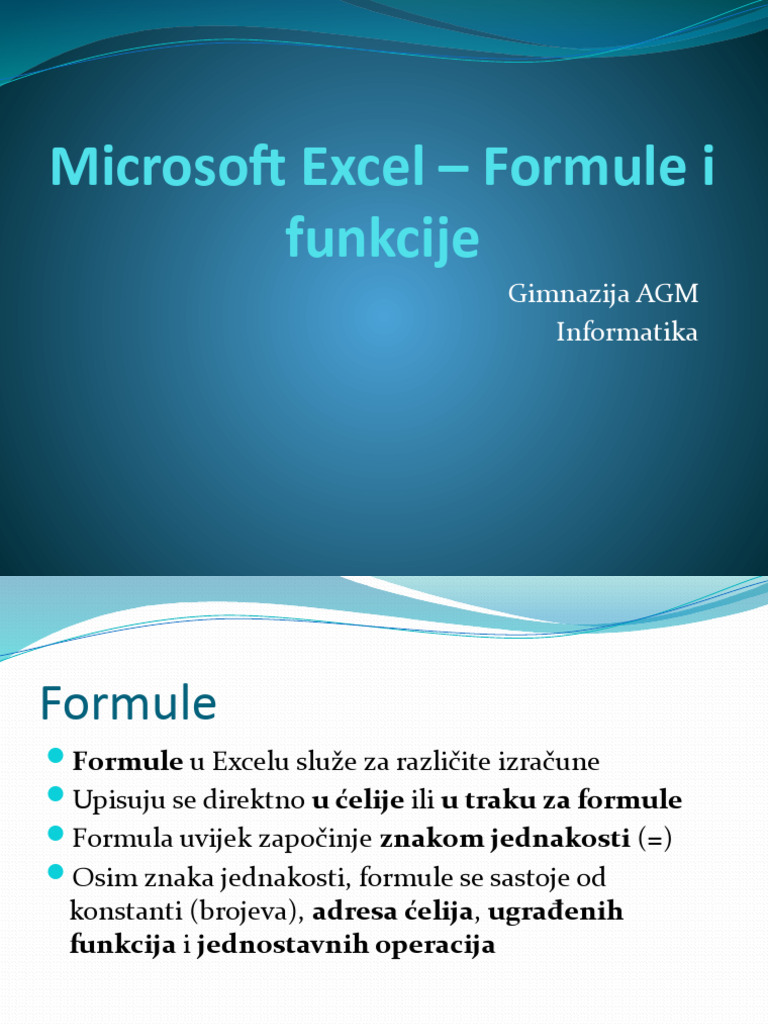 Formule I Funkcije | PDF