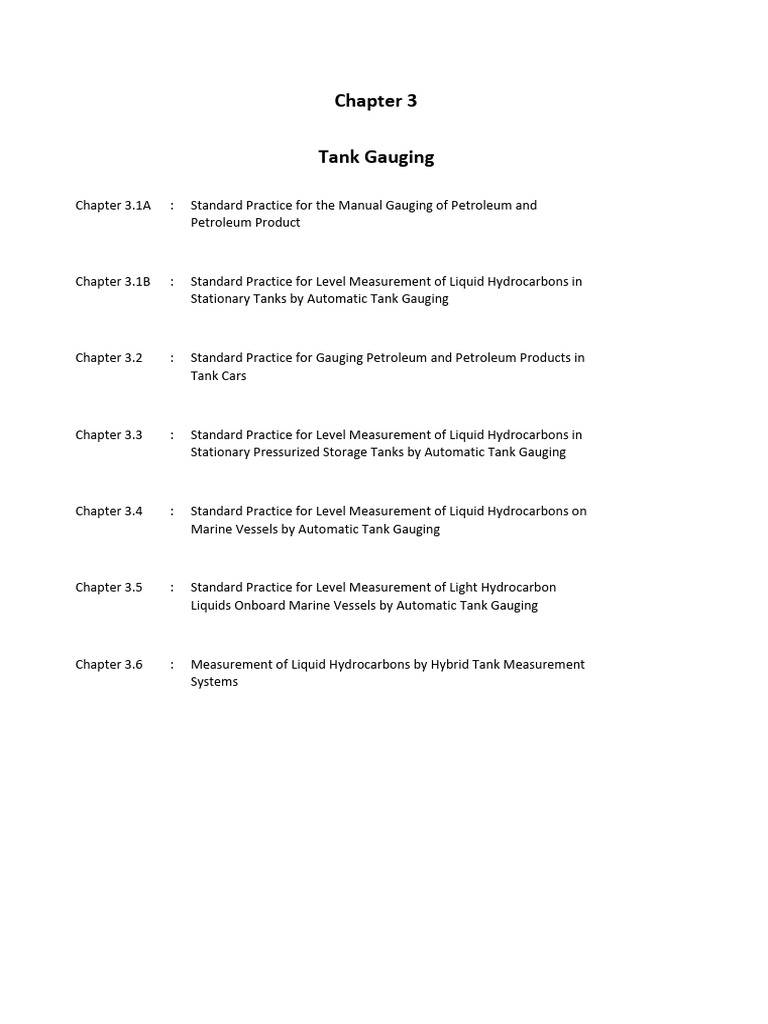 Chapter 3 Tank Gauging | PDF