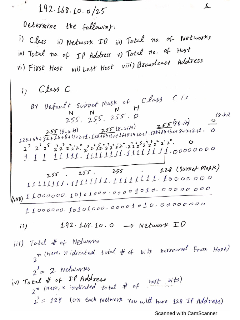Subnetting Class C 01 1 2 Pdf
