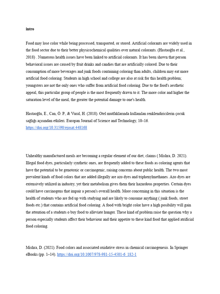 Intro N RRL | PDF | Attention Deficit Hyperactivity Disorder | Taste