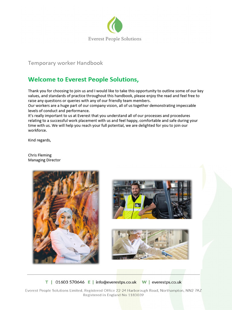 EPS Worker Handbook | PDF | Paycheck | Information