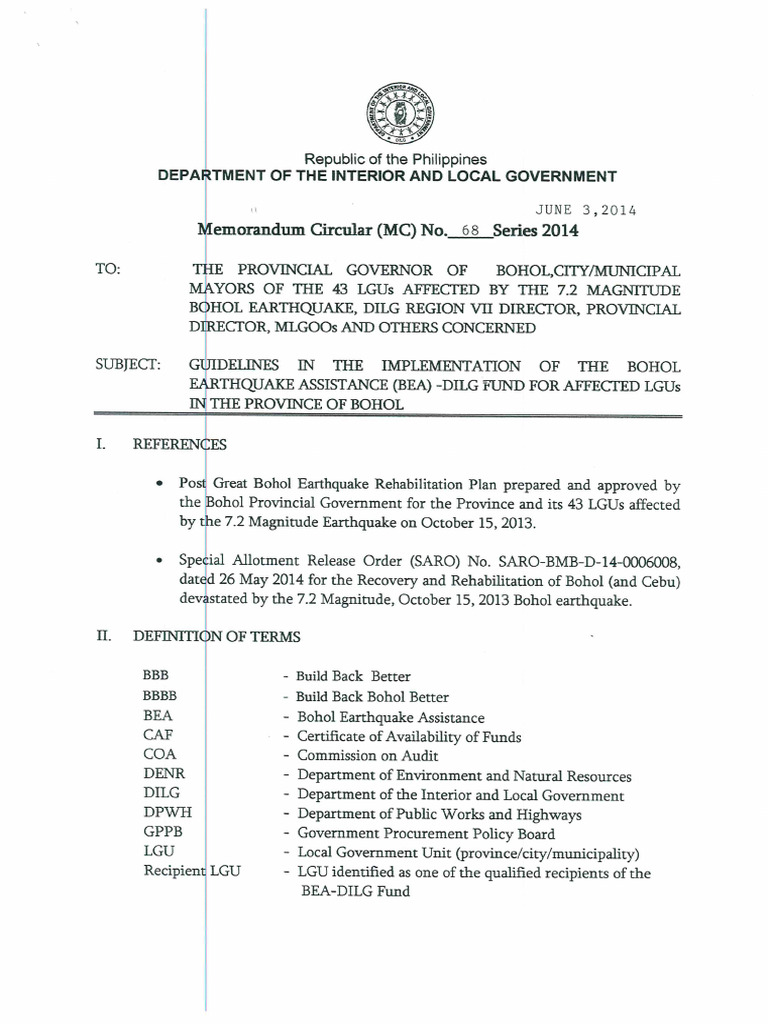 Bea Bohol Final Guidelines | PDF
