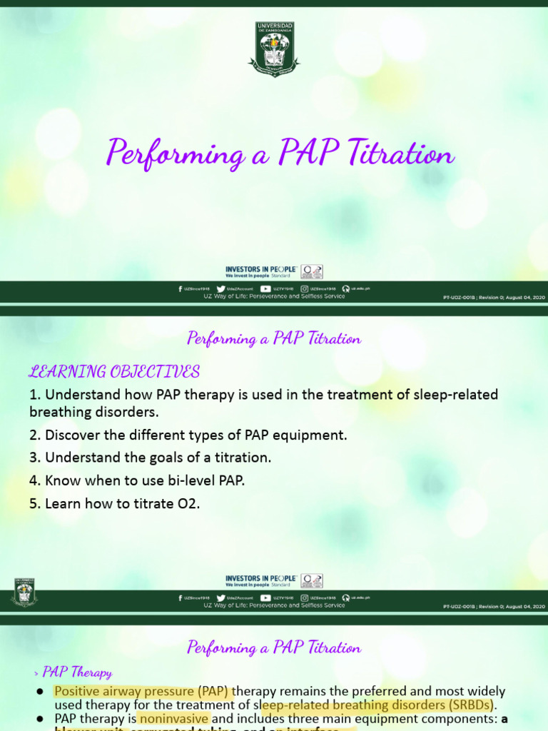 Performing A PAP Titration | PDF | Breathing | Pulmonology
