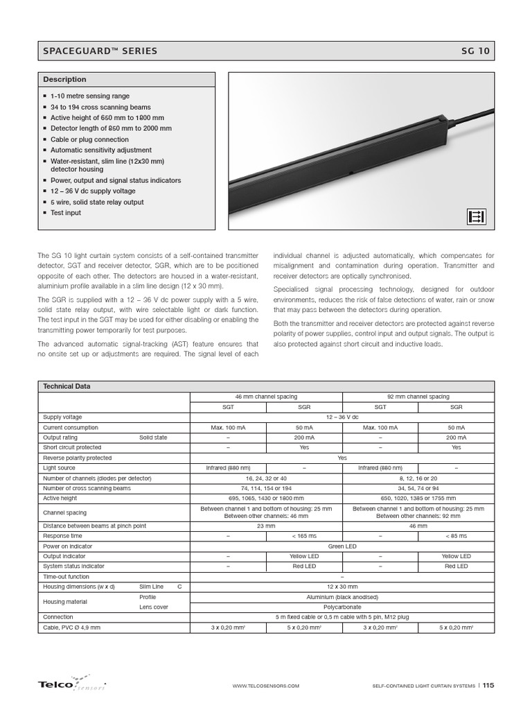 Telco sg10 Datasheet en | Download Free PDF | Power Supply | Sensor