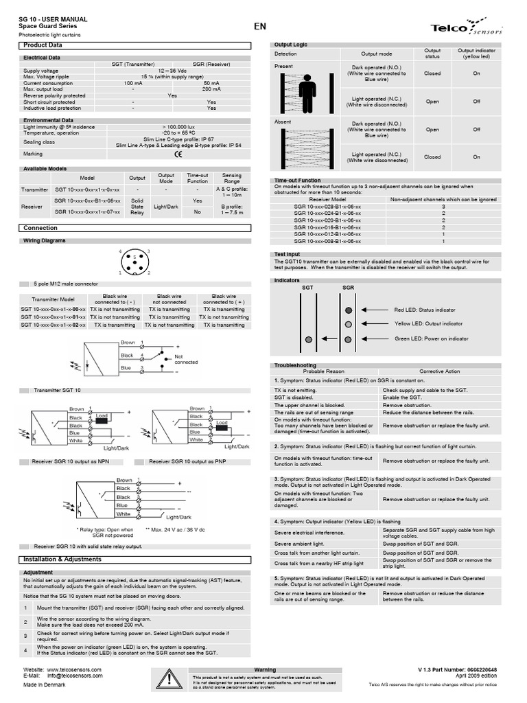 Telco sg10 Usermanual en | PDF | Light Emitting Diode | Relay