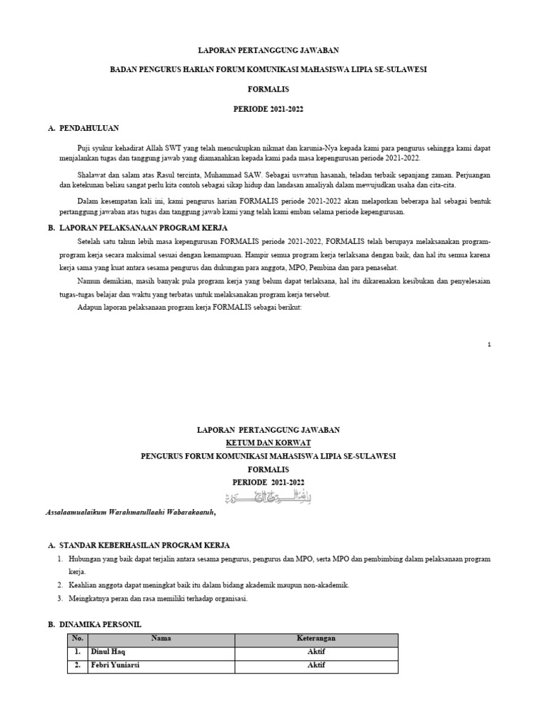 LPJ Formalis 2021-2022 | PDF