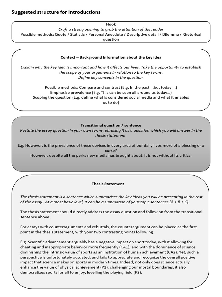 Structure of the Introduction | PDF | Essays | Science