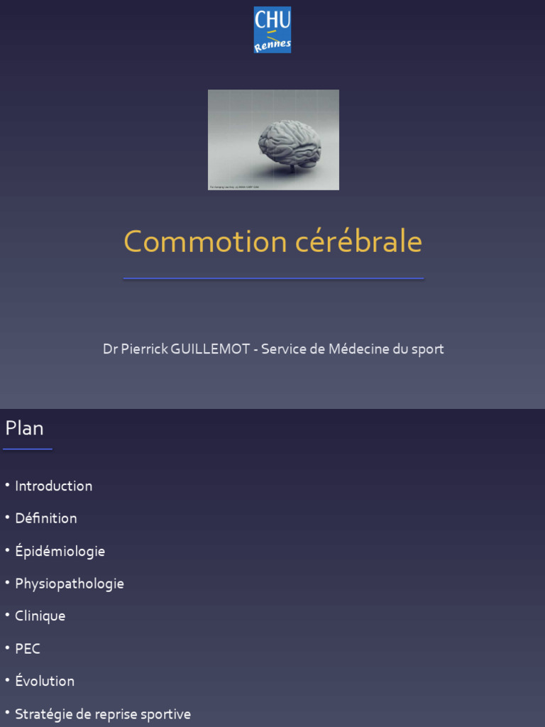 Commotion Cérébrale | PDF | Traumatisme crânien | Causes de décès