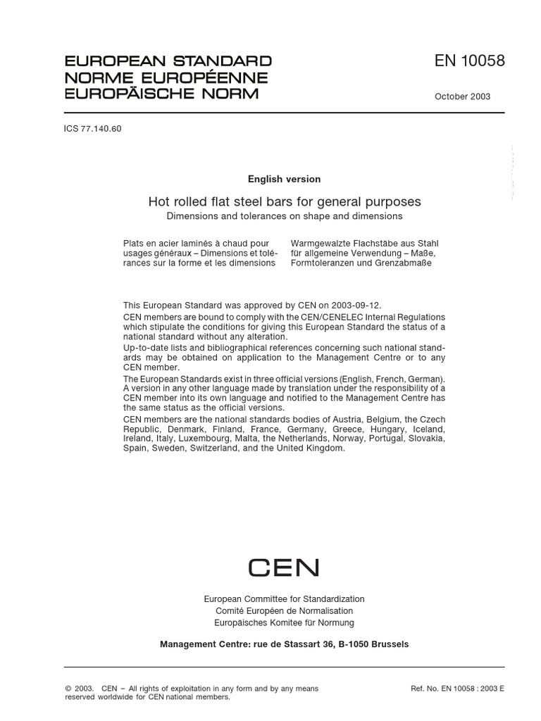 NF en 10058 | PDF