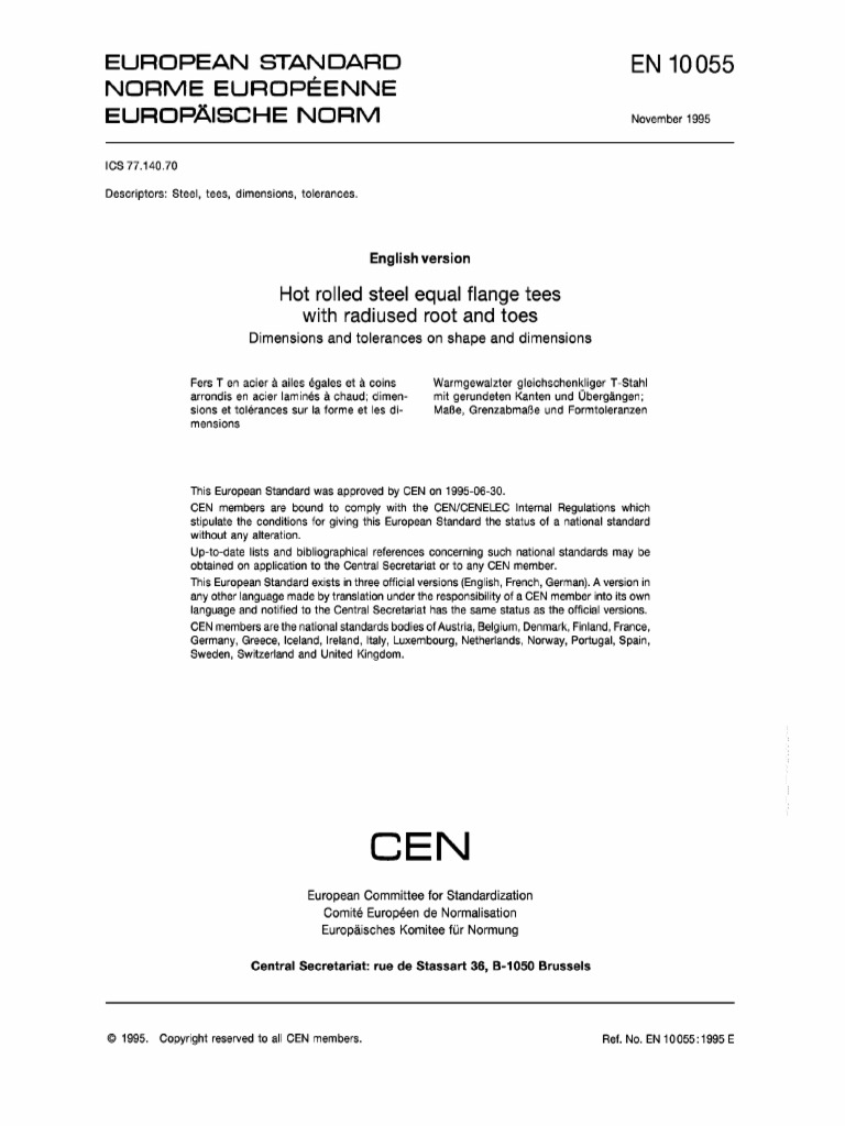 NF en 10055 | PDF | Engineering Tolerance