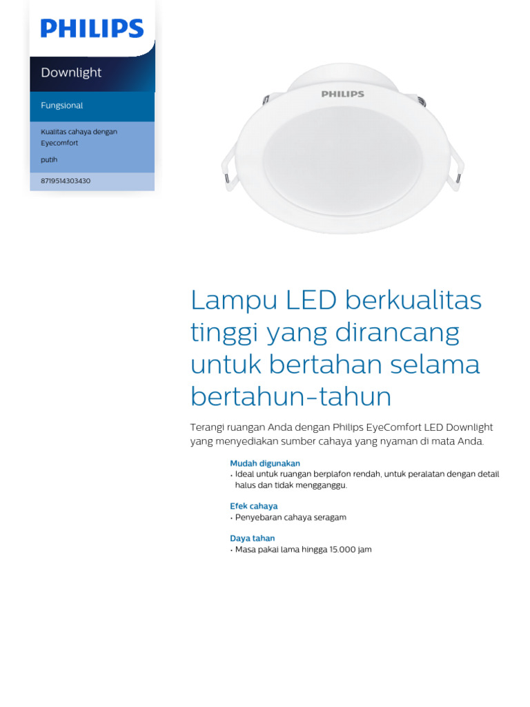 Lampu Downlight LED Philips 14 Watt | PDF